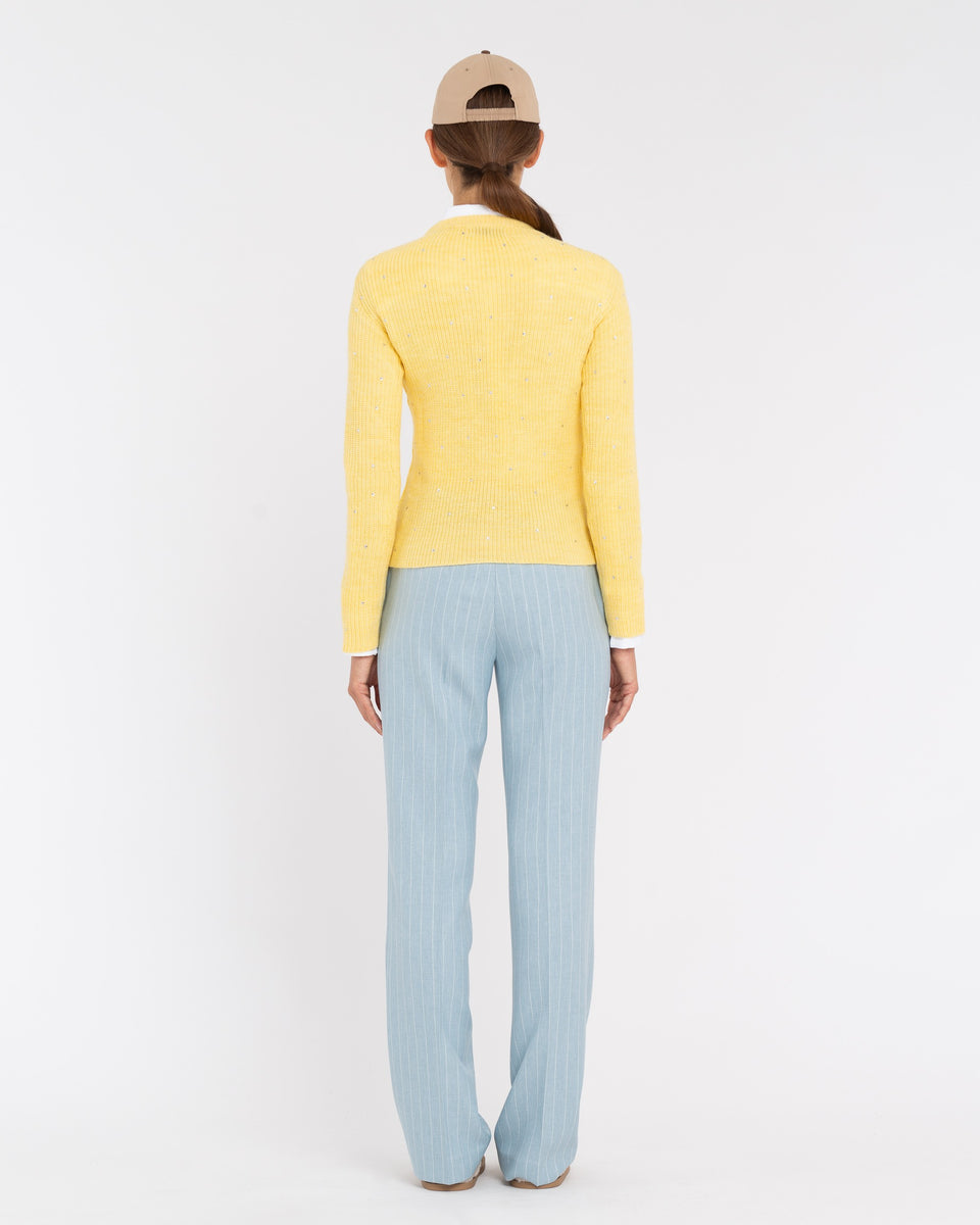 yellow english rib knit with appliqués - Manuel Ritz Official