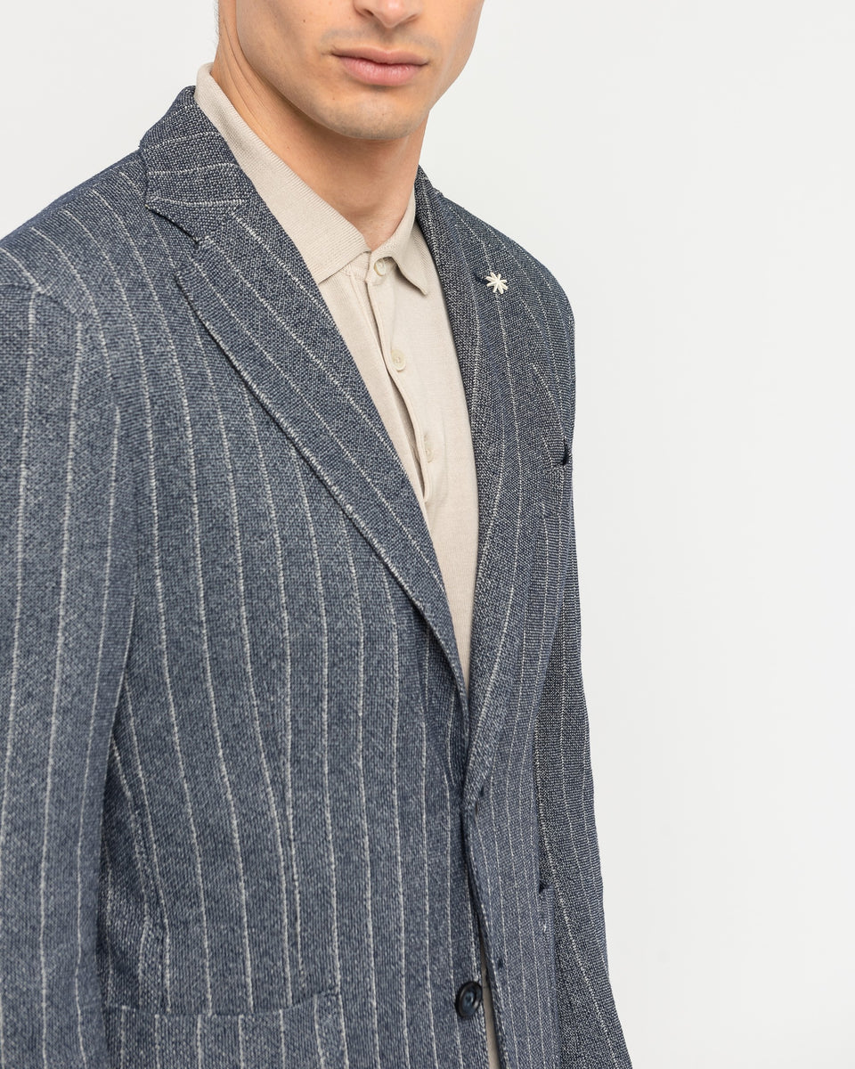 blue nuvola jersey pinstripe blazer - Manuel Ritz Official