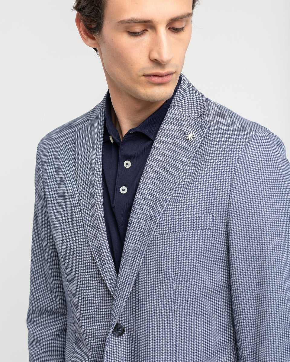 light blue stretch viscose blend jersey blazer - Manuel Ritz Official