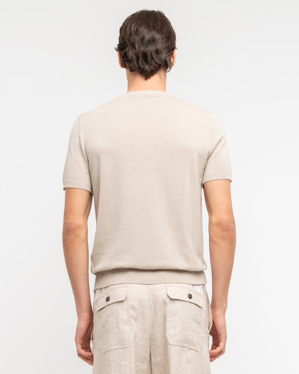 beige cotton knit t-shirt - Manuel Ritz Official