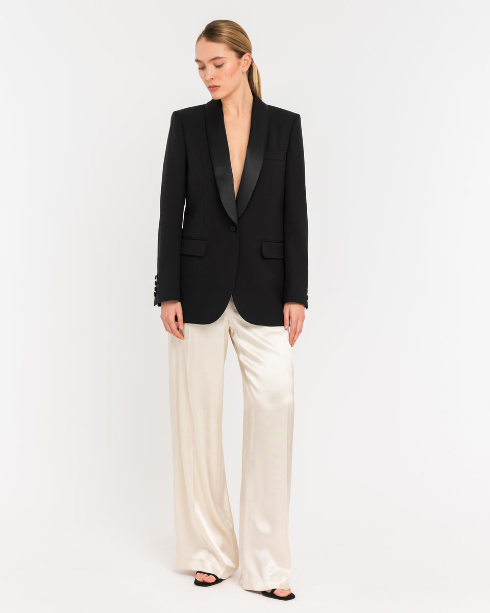 black stretch smoking blazer - Manuel Ritz Official