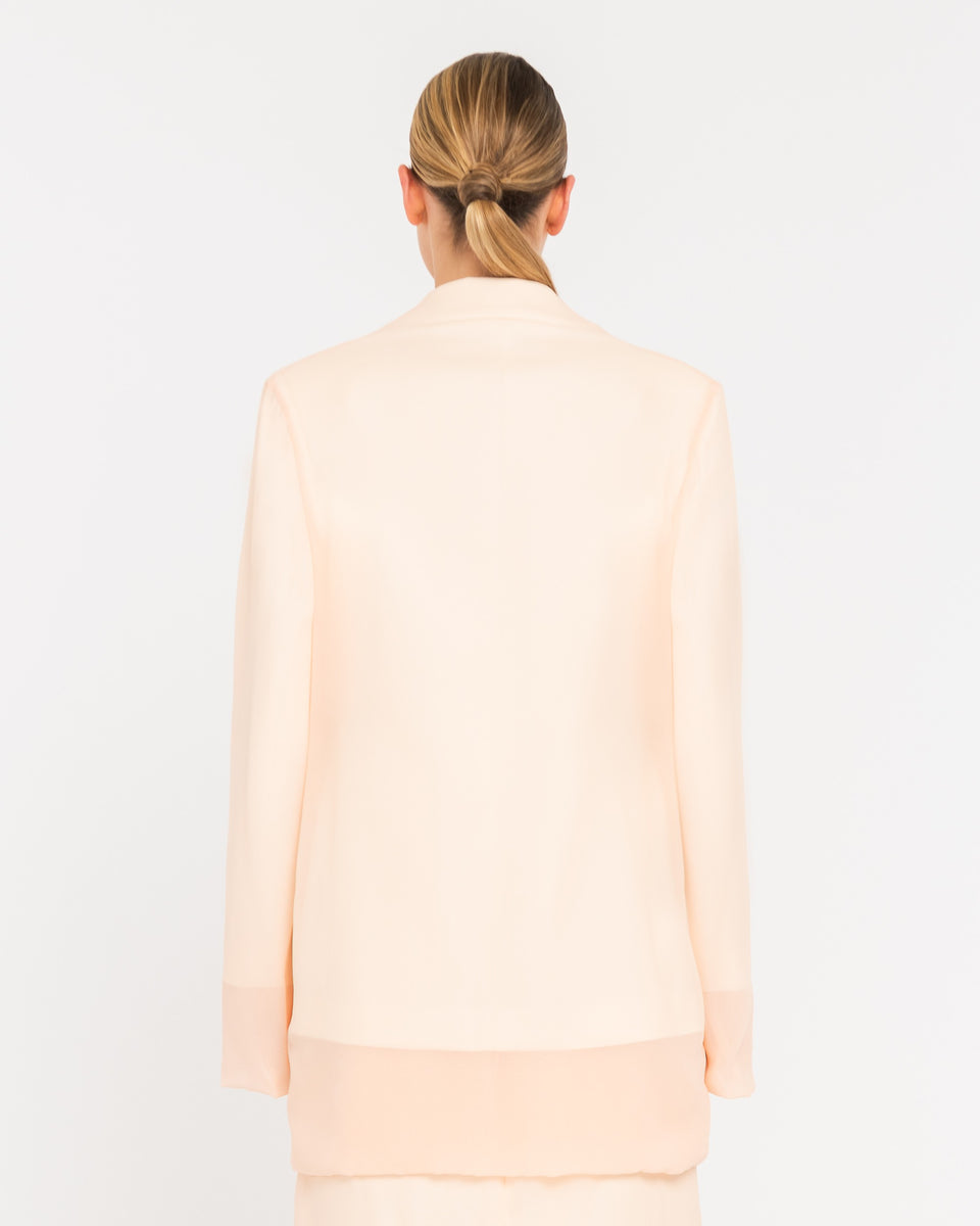 white satin and georgette blazer - Manuel Ritz Official