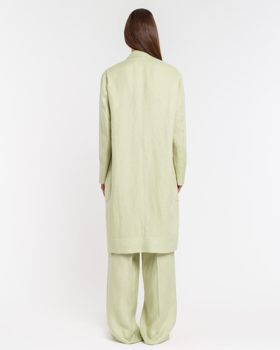 green linen coat - Manuel Ritz Official