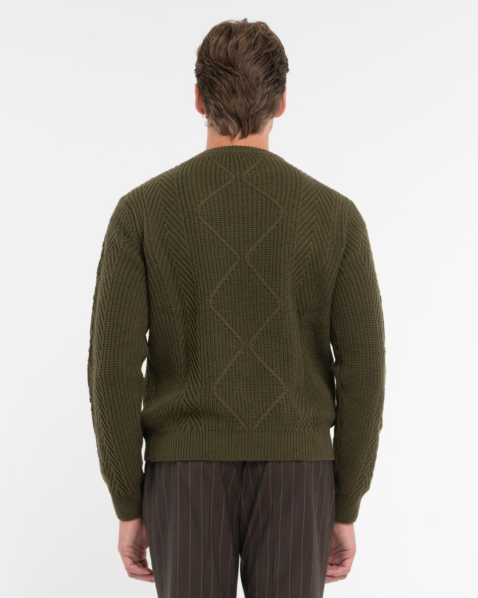 green english rib knit with aran workmanship - Manuel Ritz Official