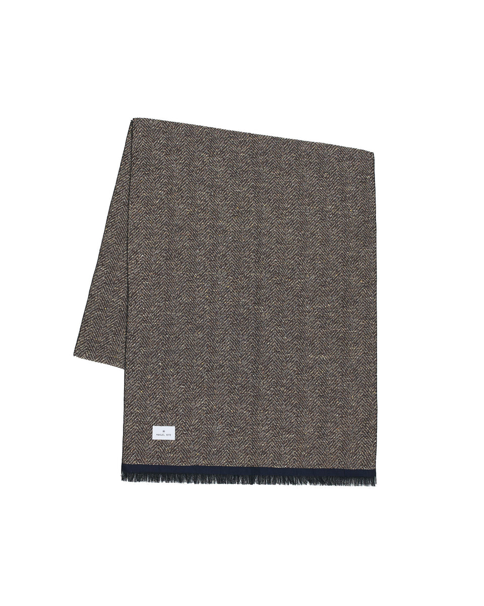 brown cotton blend resca scarf - Manuel Ritz Official