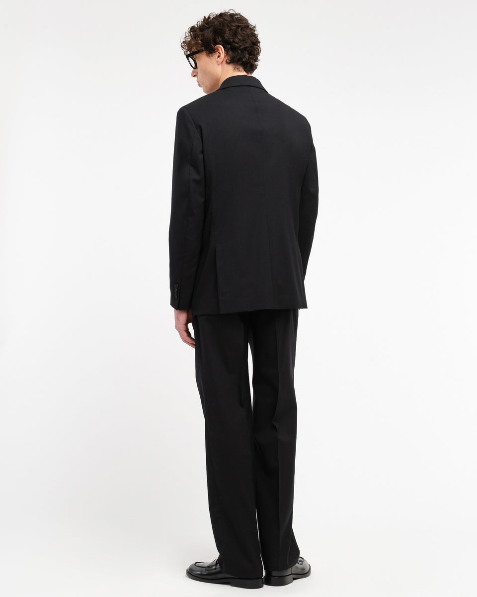 black relaxed fit cool stretch wool suit - Manuel Ritz Official