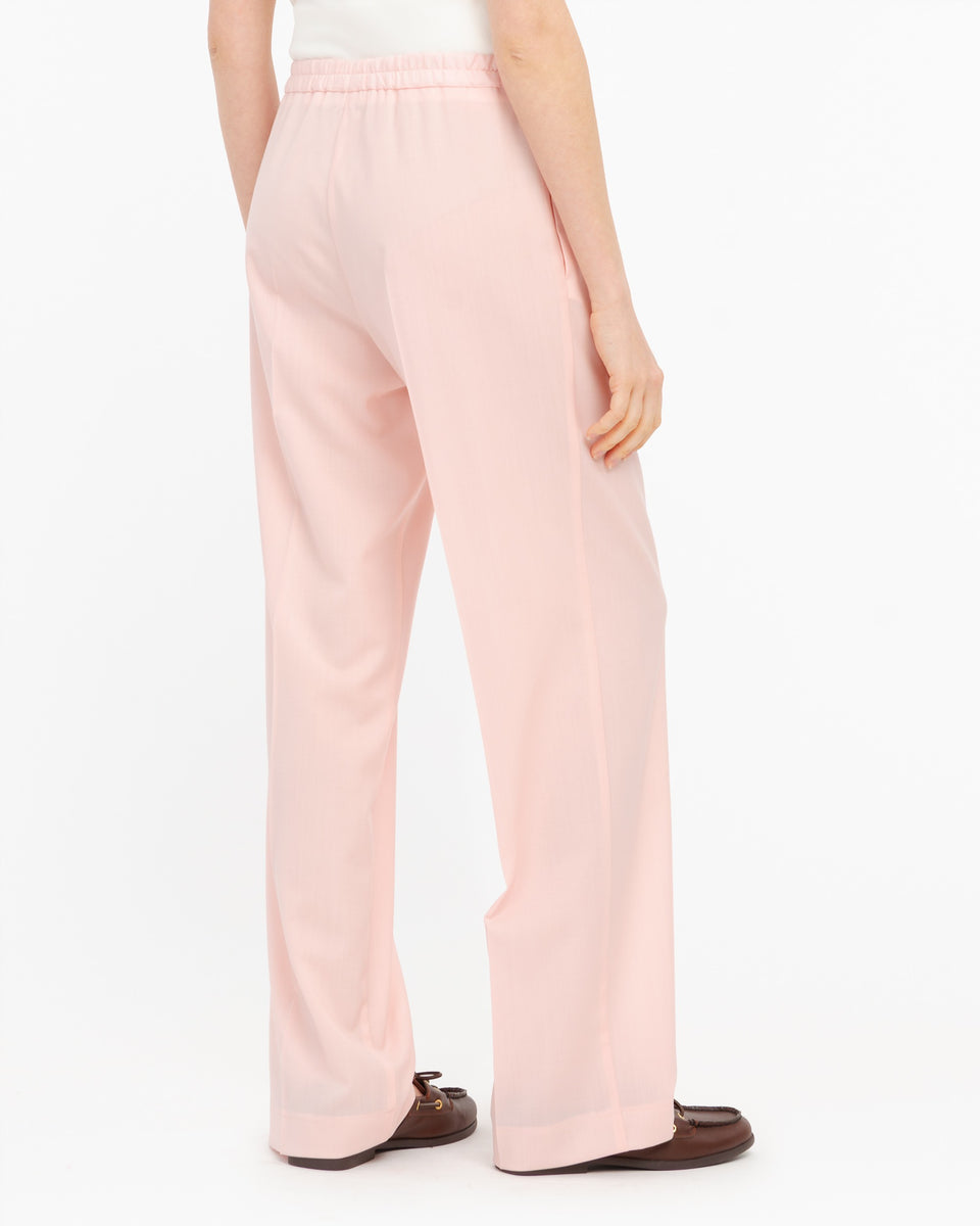 pink cool stretch wool pleated trousers - Manuel Ritz Official